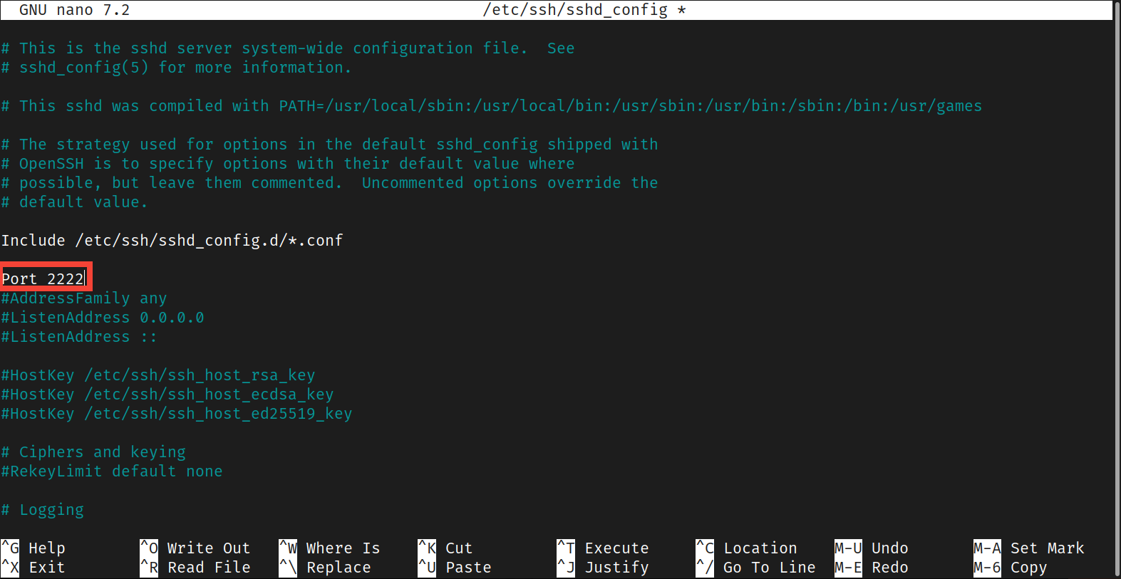 How to change the default SSH port on a Linux server
